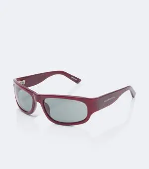 Magda Butrym Rectangular Acetate Sunglasses - Burgundy