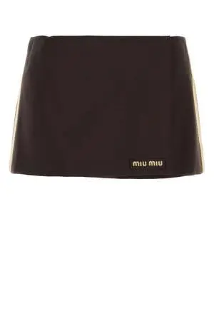 Miu Miu Dark Mohair Blend Mini Skirt - Brown