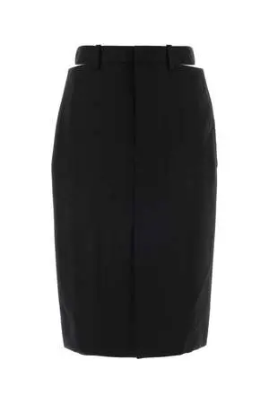 JIL SANDER Wool Blend Skirt - Black