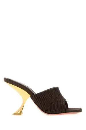Amina Muaddi Woven Fabric Mules