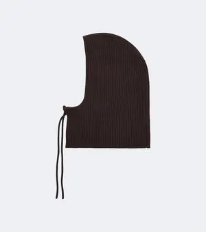 YVES SALOMON Ribbed-knit Cashmere Balaclava - Brown