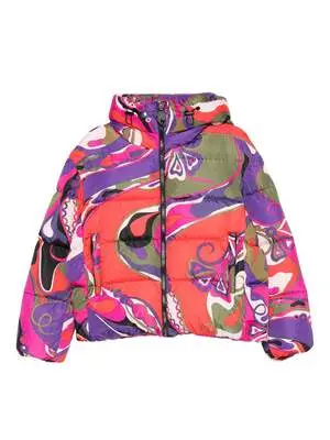 Emilio Pucci Orchid Print Padded Jacket - Multicolor
