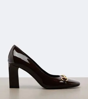 Gucci Signora Horsebit Patent Leather Pumps - Brown
