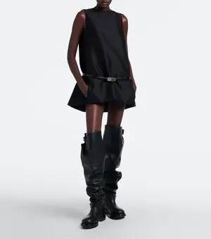 Balenciaga Bb Belted Wool And Silk Minidress