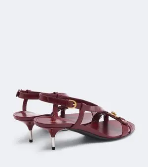 Versace Marisa Leather Sandals - Burgundy