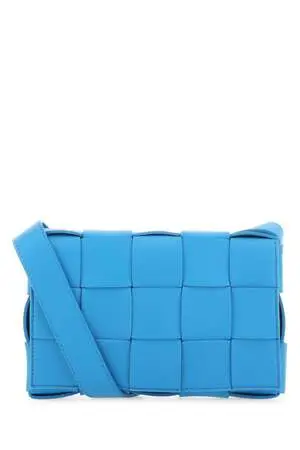 Bottega Veneta Turquoise Leather Small Cassette Crossbody Bag - Blue