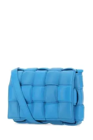 Bottega Veneta Nappa Leather Padded Cassette Cross Body Bag - Blue