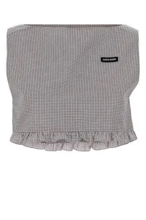 Miu Miu Embroidered Poplin Top - Multicolor