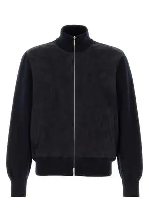 FERRAGAMO Navy Wool Cardigan - Blue