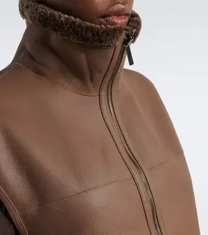JOSEPH Nico Reversible Leather And Shearling Vest