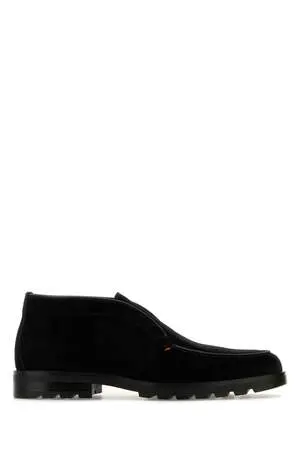 Santoni Suede Desert Slip-ons - Black