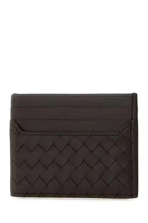 Bottega Veneta Dark Leather Card Holder - Brown