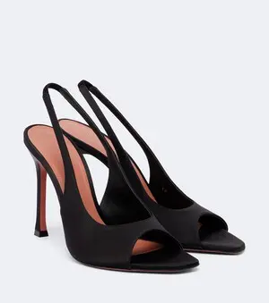 Amina Muaddi Alexa Satin Slingbacks
