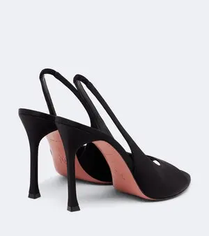 Amina Muaddi Alexa Satin Slingbacks