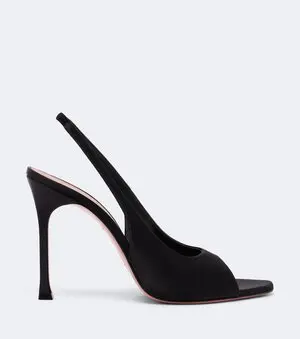 Amina Muaddi Alexa Satin Slingbacks