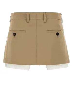 Miu Miu Beige Cotton Mini Skirt
