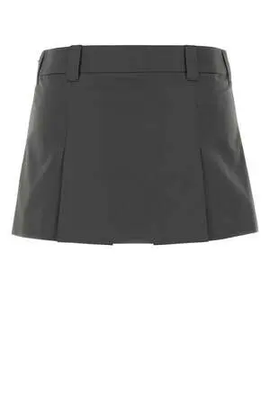 Miu Miu Charcoal Poplin Mini Skirt