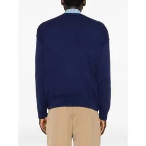 A.p.c. Cotton Logo Detail Knit Jumper - Blue