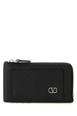 Valentino Garavani Leather Card Holder - Black