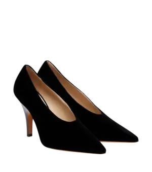 Le Monde Beryl Petra Velvet Pumps - Black