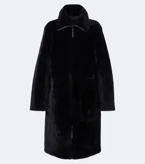 JOSEPH Caspian Reversible Leather And Shearling Coat - Black
