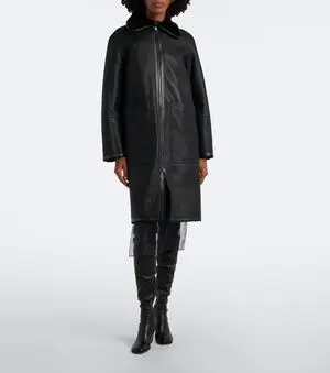 JOSEPH Caspian Reversible Leather And Shearling Coat