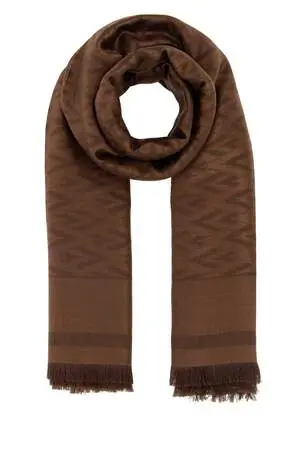 Valentino Garavani Silk Blend Toute La V Scarf - Brown
