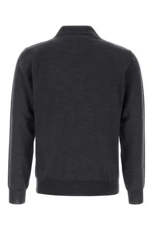 Valentino Garavani Charcoal Wool Polo Shirt