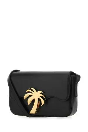 Palm Angels Leather Palm Beach Bridge Cross Body Bag - Black