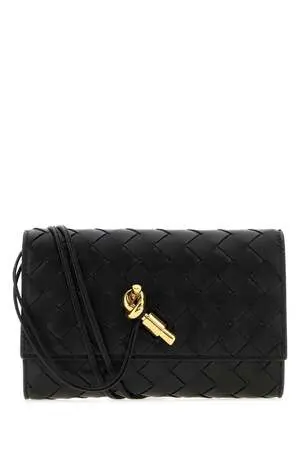 Bottega Veneta Nappa Leather Andiamo Crossbody Bag - Black