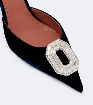 Amina Muaddi Camelia Crystal-embellished Slingback Pumps