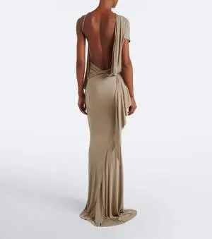 Rick Owens Lilies Slip Jersey Maxi Skirt - Beige