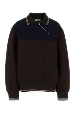Miu Miu Two-tone Viscose Blend Oversize Sweatshirt - Multicolor