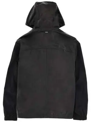 BOSS Leather Blend Hooded Jacket