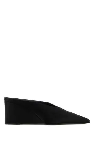 Alaïa Satin Mules - Black