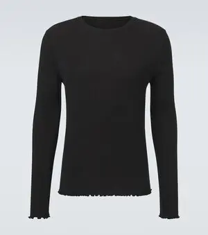 Our Legacy Elongated Ribbed-knit Cotton-blend Top - Black
