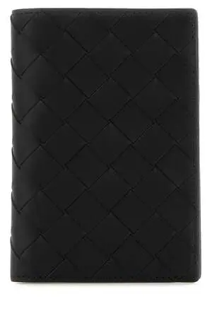 Bottega Veneta Leather Passport Holder - Black