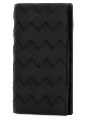Bottega Veneta Leather Passport Holder - Black