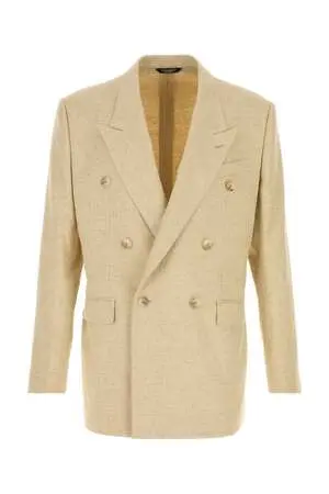 Dolce & Gabbana Sand Tweed Blazer - Brown