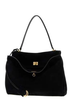 Balenciaga Suede Medium Rodeo Handbag - Black