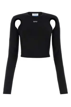 Off-White Stretch Nylon Top - Black