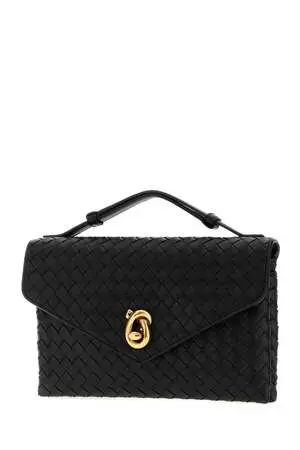 Bottega Veneta Leather Knot Lock Handbag - Black