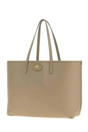 Burberry Leather Reversible Shopping Bag - Gray