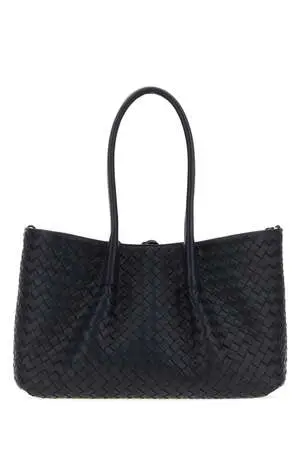 Bottega Veneta Midnight Leather Pinacoteca Reversible Shopping Bag - Blue