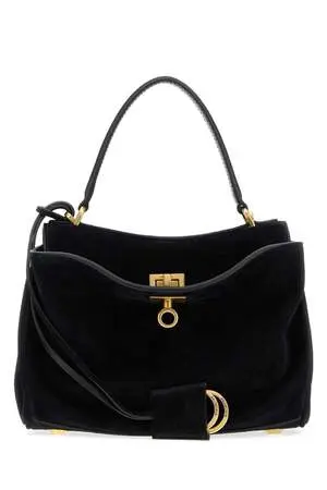Balenciaga Suede Mini Rodeo Handbag - Black