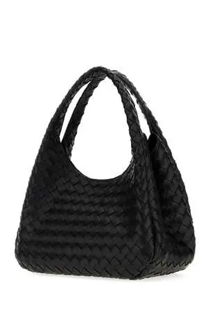 Bottega Veneta Leather Campana Shoulder Bag - Black