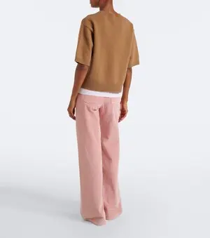 7 For All Mankind Lotta Cotton Corduroy Wide-leg Pants - Pink
