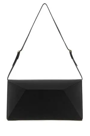 JIL SANDER Leather Medium File Shoulder Bag - Black
