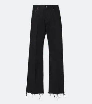 Rick Owens Geth Distressed Wide-leg Jeans - Black