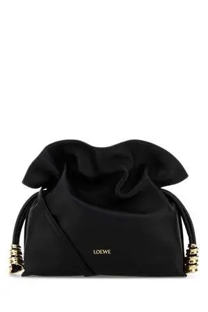 Loewe Leather Mini Coil Flamenco Clutch - Black